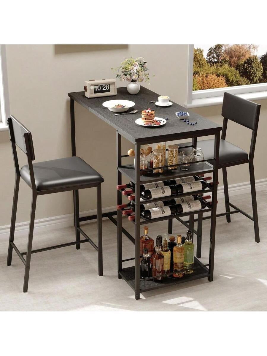 Dining Table Set For 2, High Top Bar Table And Chairs Set, Kitchen ...