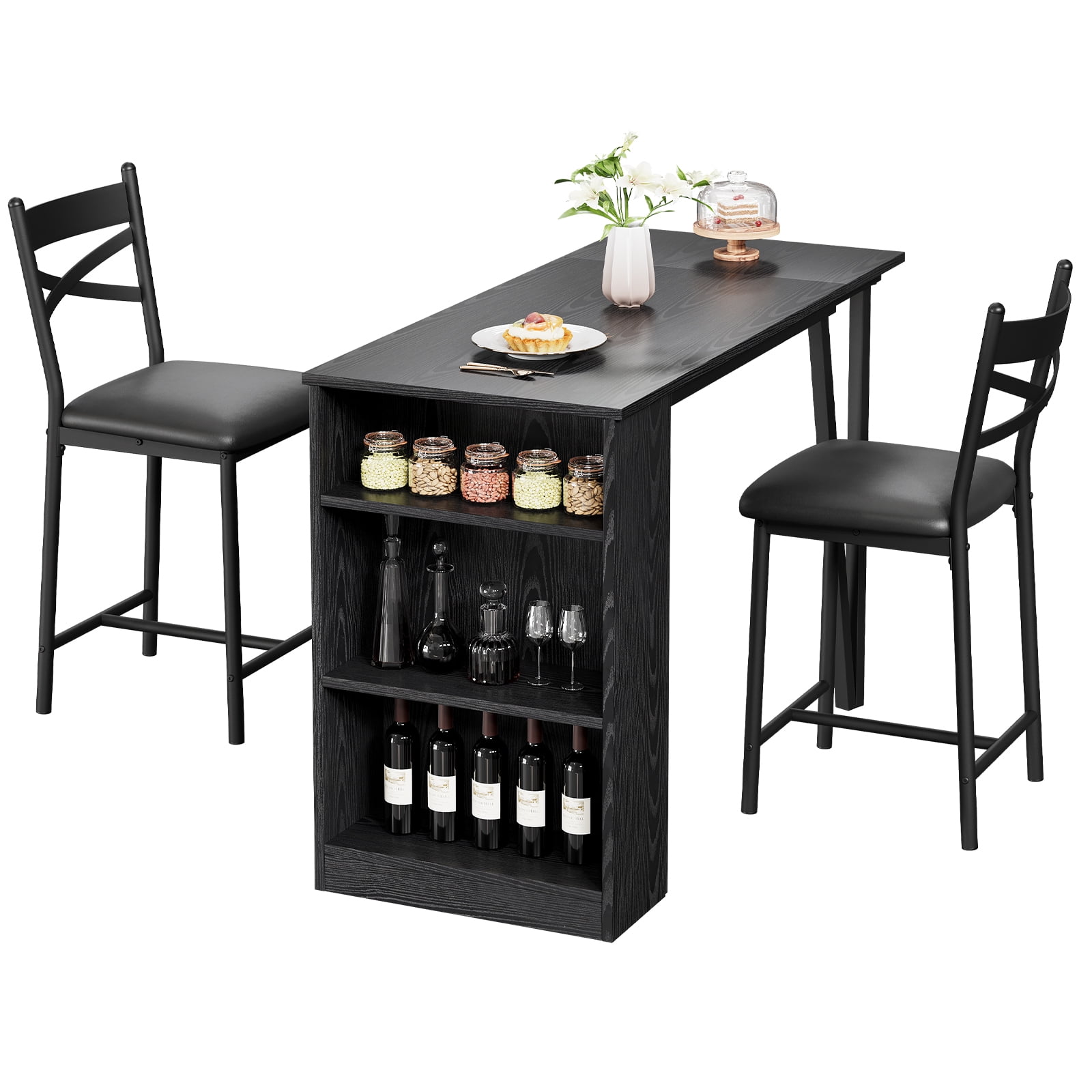 Walmart Dining Table Set for Small Spaces, Expandable Kitchen Bar Table ...