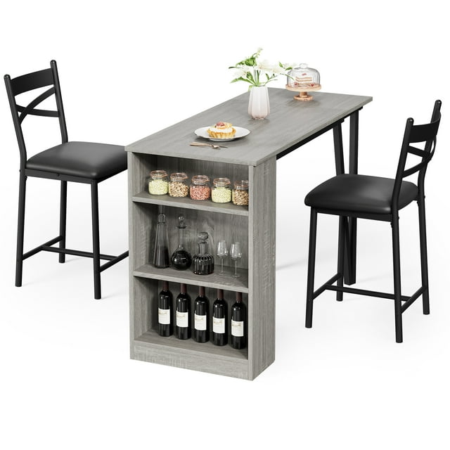 Small Spaces Style Pub Dining Table Set with Expandable Counter Height ...