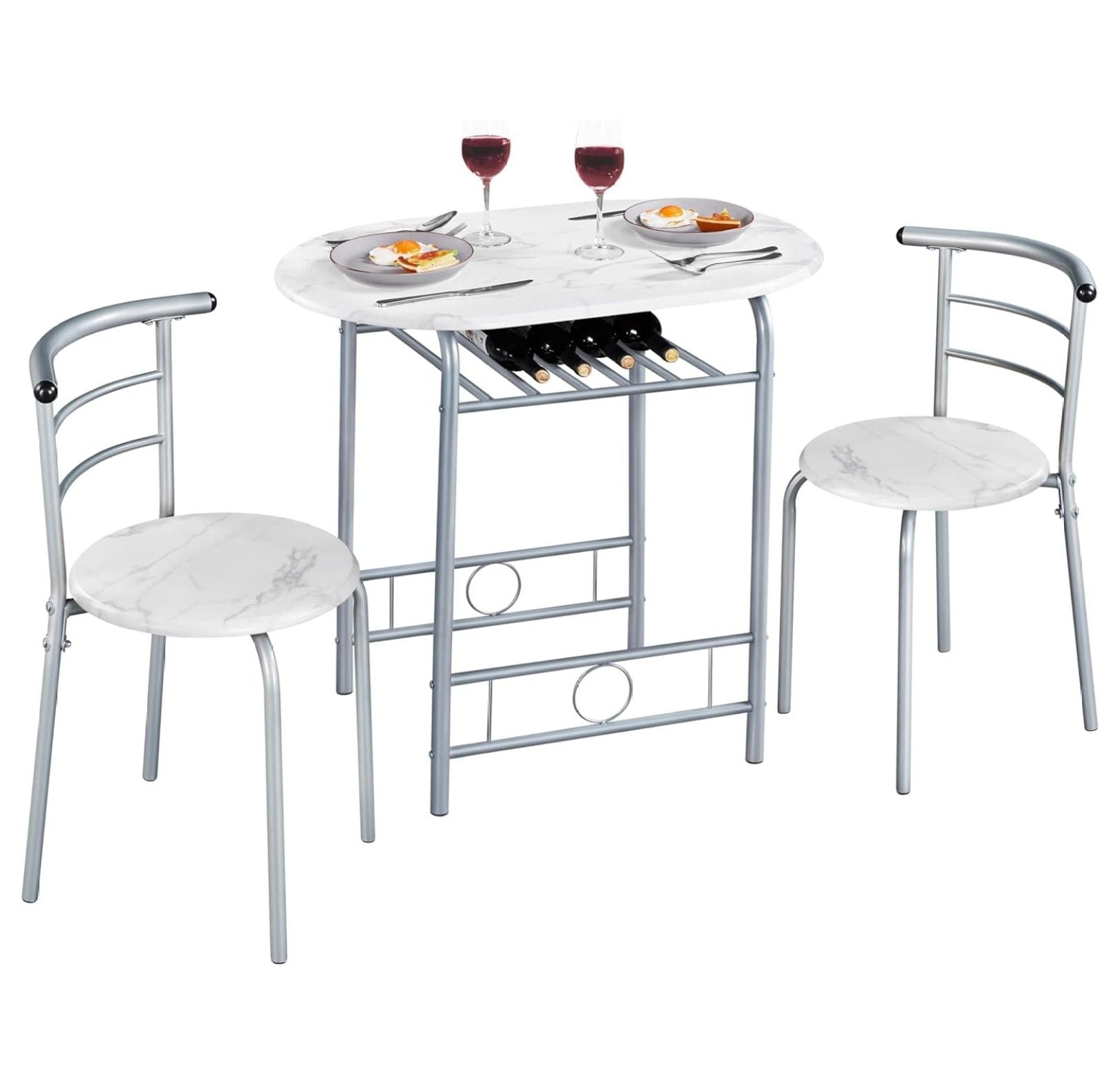 Dining Table Set, Modern Dining Table and 2 Chairs, Small Kitchen Table ...