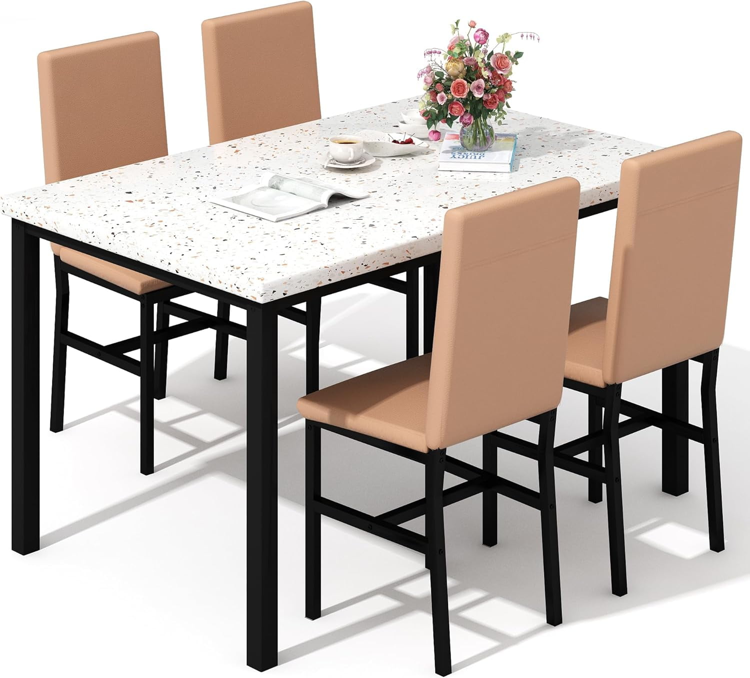 Dining Table Set, Small Kitchen Table with Chairs, Modern Dining Room ...