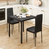 Lofka, Dining Table Set, 25.6"x25.6" Black, for 2 with Chairs - Walmart.com