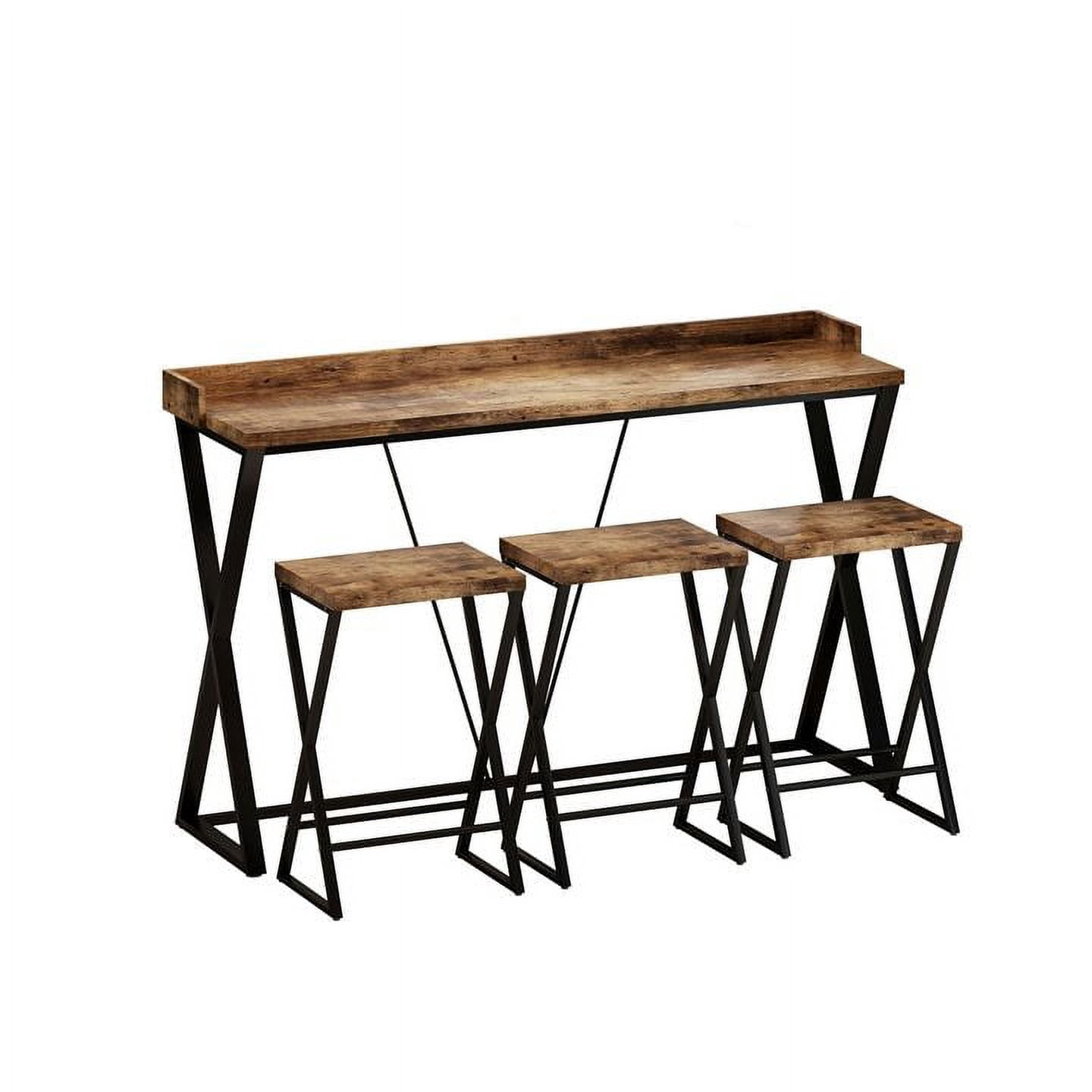 Dining Table Set for 3 Persons, Pub Table with X-Shaped Table Legs ...