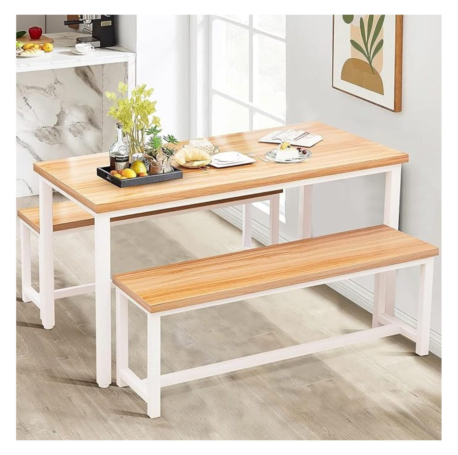 Dining Table Set for 4 - Farmhouse Kitchen Table Set Walnut ...