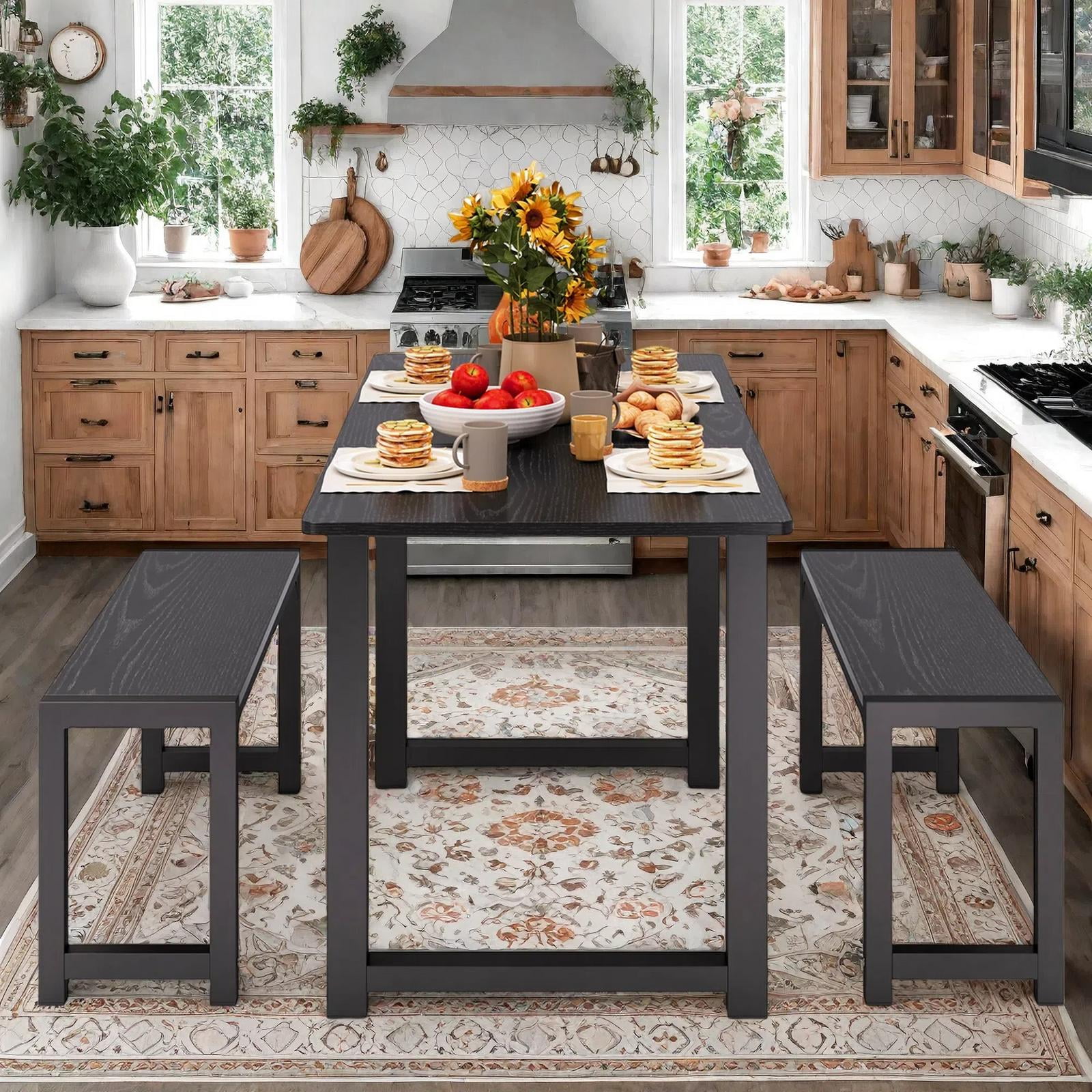 Dining Table Set for 4,Lofka Kitchen Expandable table set for 4 with ...