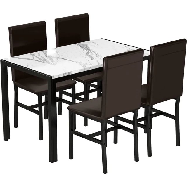 Dining Table Set For 4 Modern Kitchen Table And Chairs Set Faux