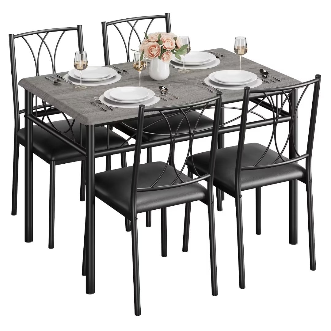 Dining Table Set for 4, Rectangular Dining Room Table Set with 4 ...