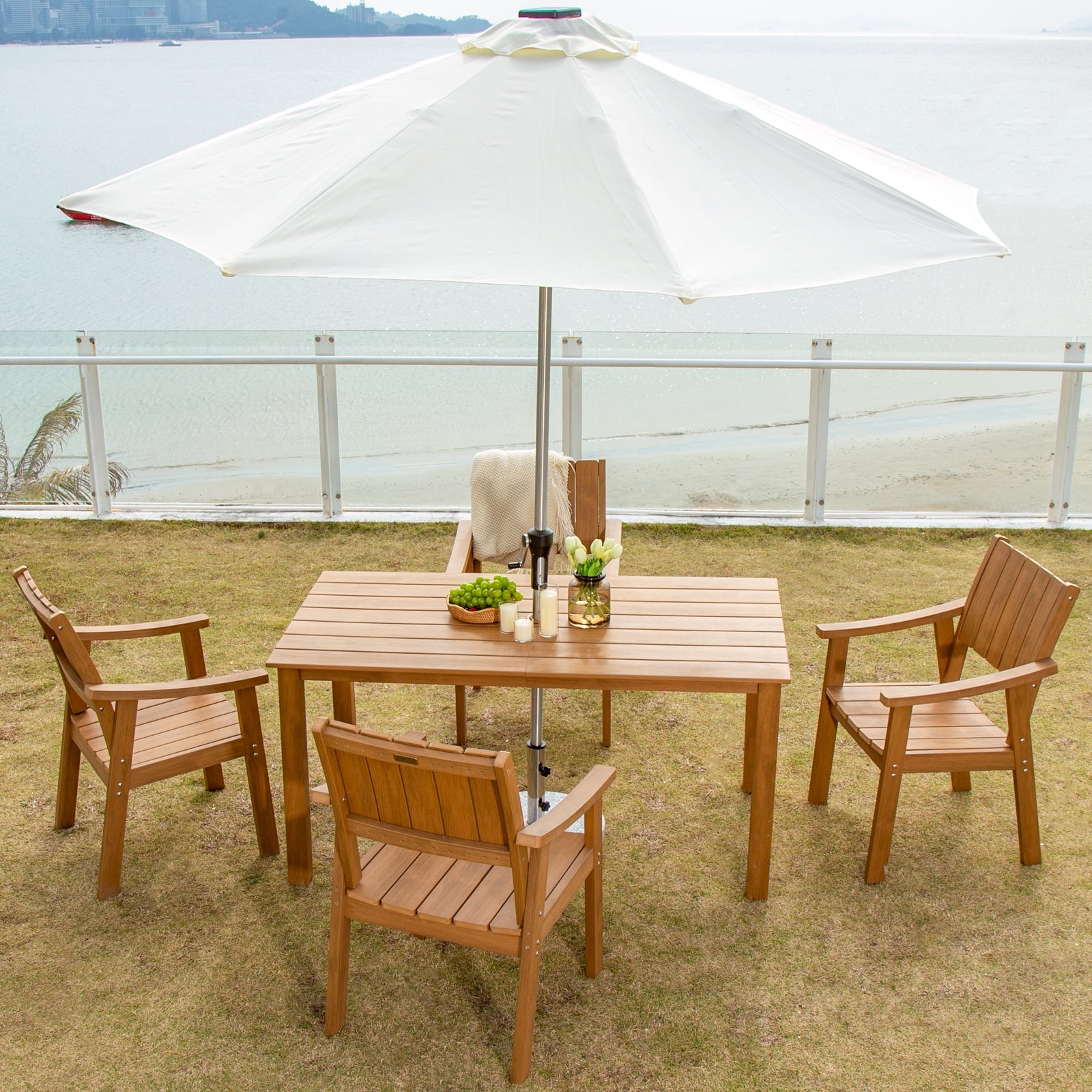 Wingyz Dining Table Set for 4 with Chairs,5 Piece Outdoor Furniture for ...