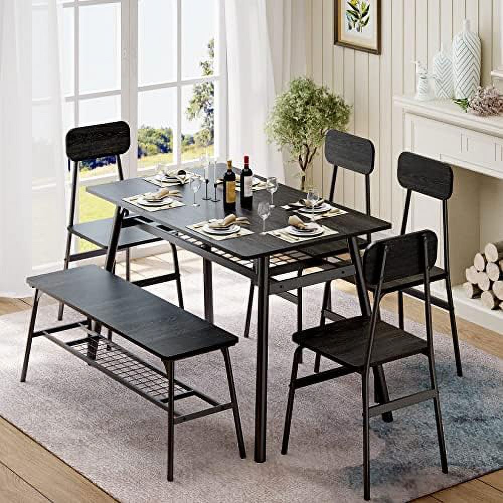 Dining Table Set for 6 6-Piece Kitchen Table and Chairs Dining Room ...