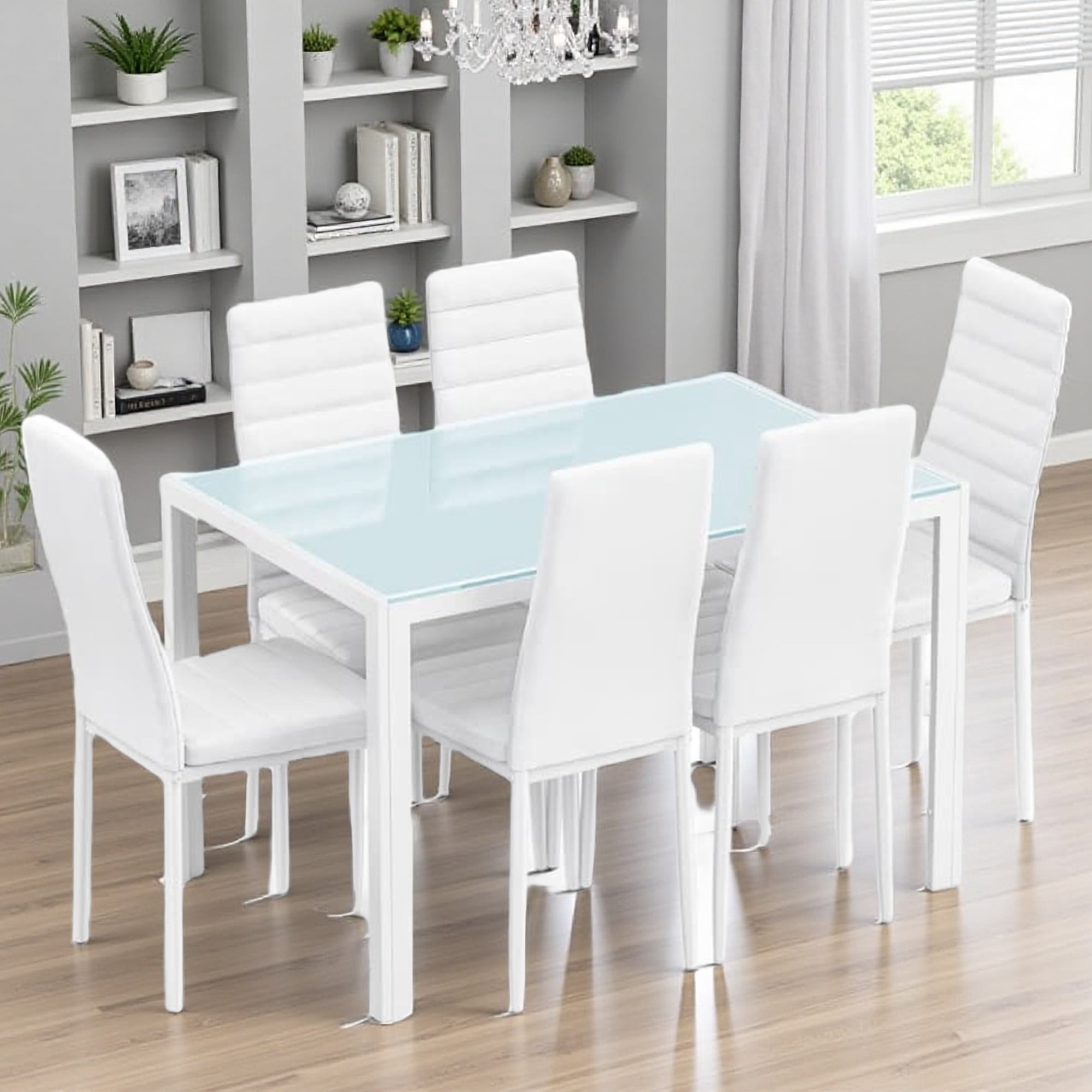 Dining Table Set for 6,Lofka Kitchen Furnitrue Set with High Back ...
