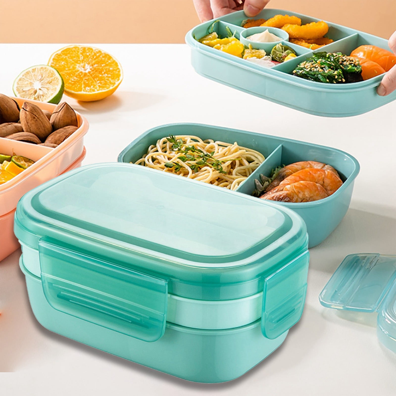 Dining Table Set round Small Student Lunch Box Children's Sealed Fruit Box Box Office Workers ...