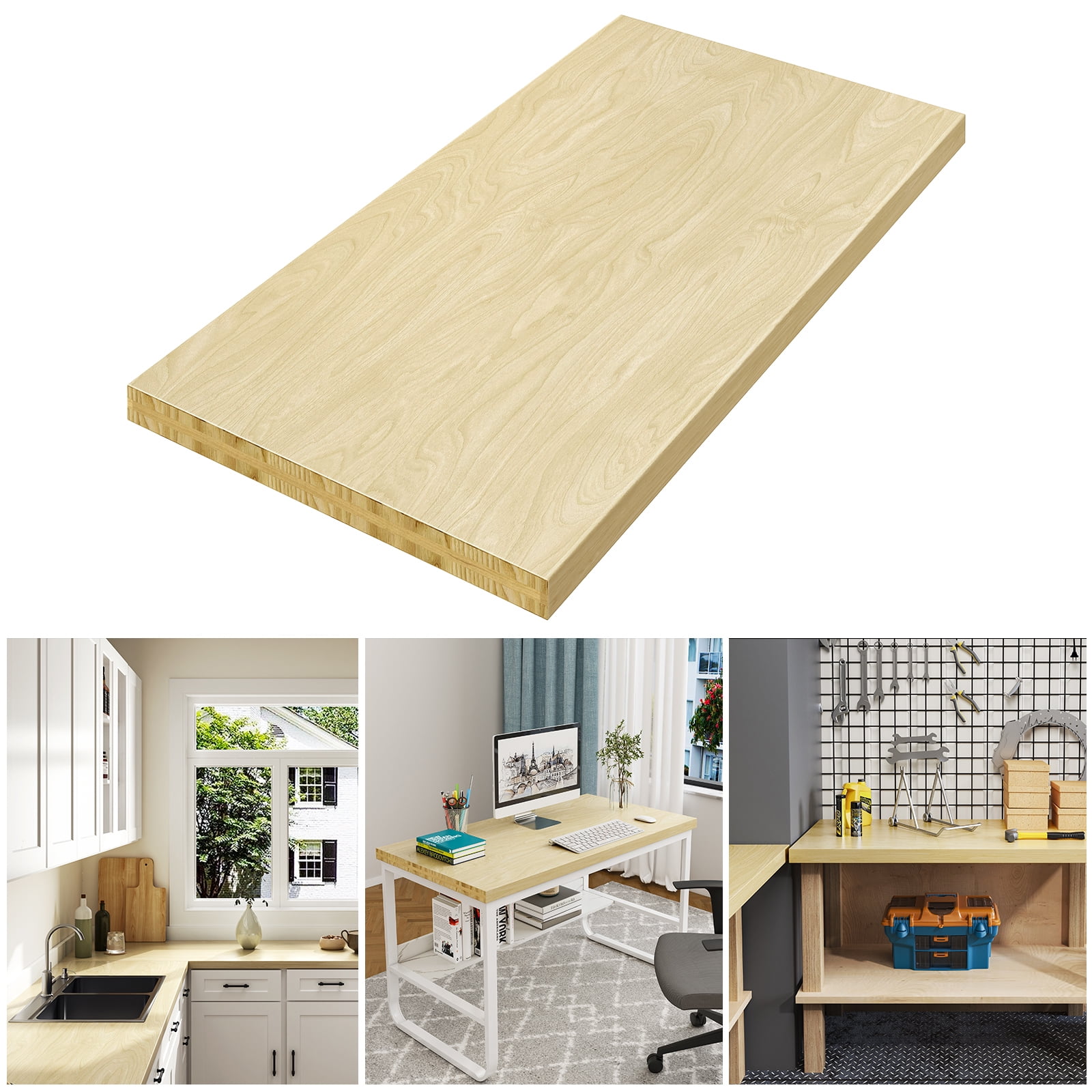 Dining Table Sets Butcher Block CounterTop, Birch Solid Wood Countertop ...