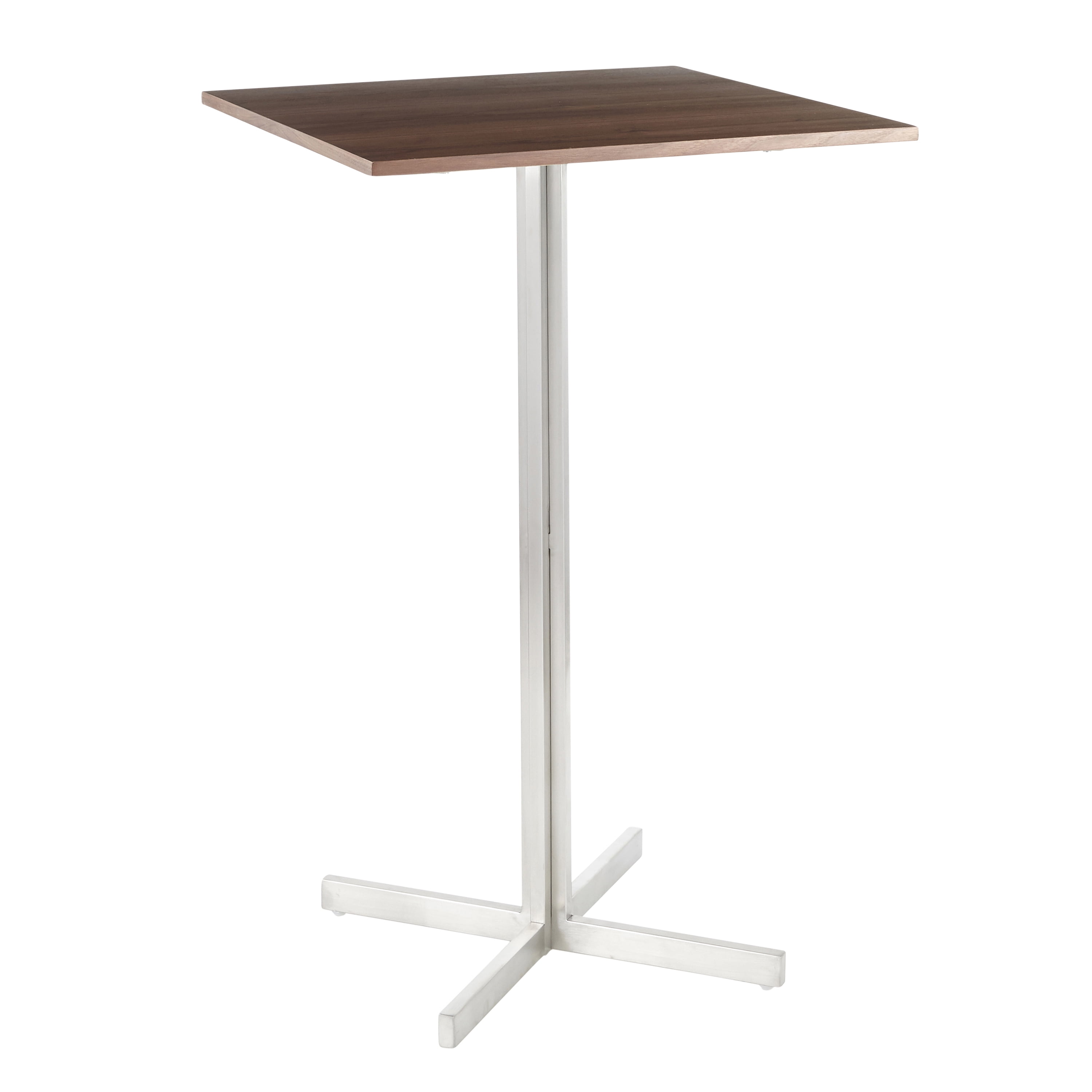 Dining Table Sets Fuji Contemporary Square Bar Table in Stainless Steel ...