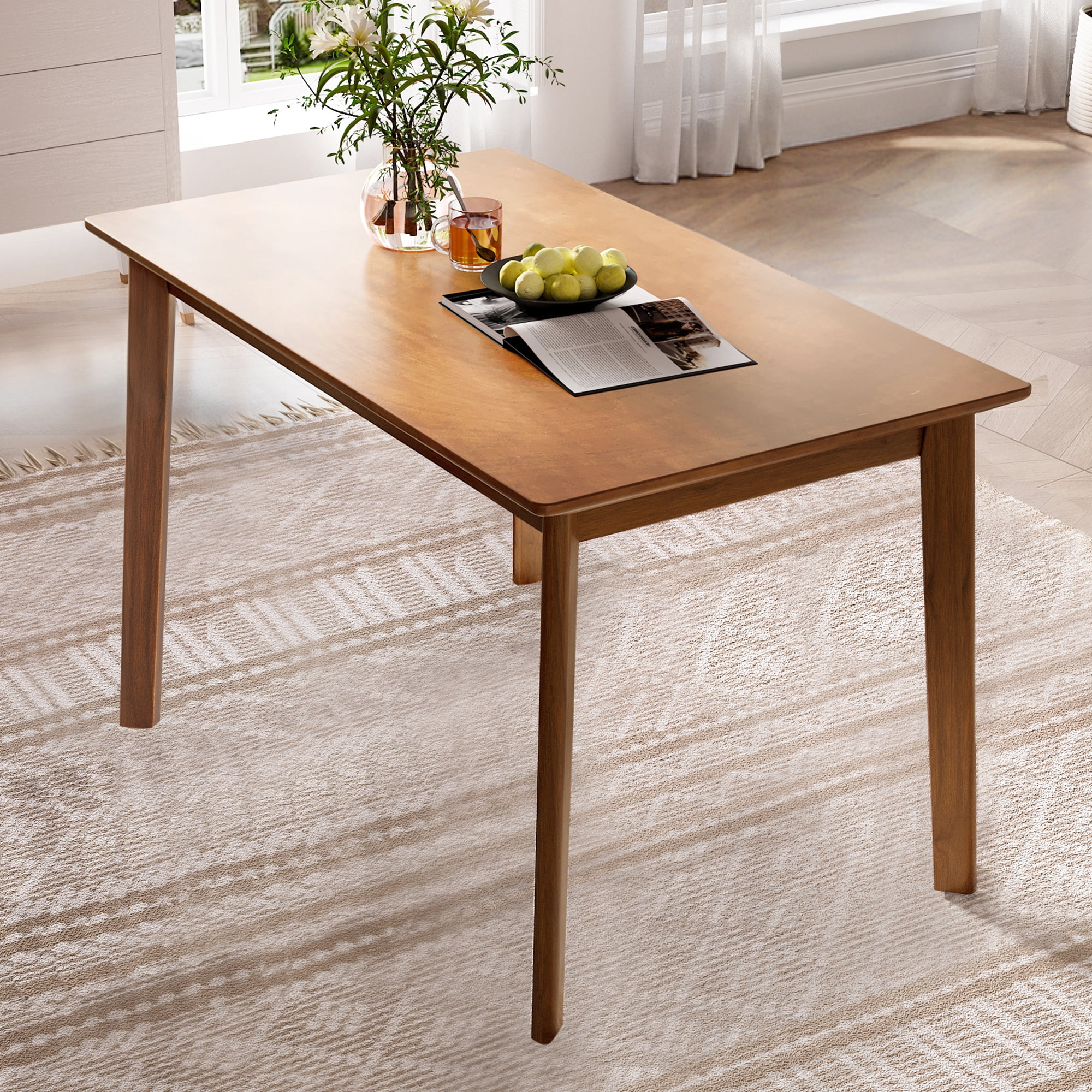 Dining Table Sets Mid-century Modern 47 inch Dining Table, Space-Saving Dinette for Home ...