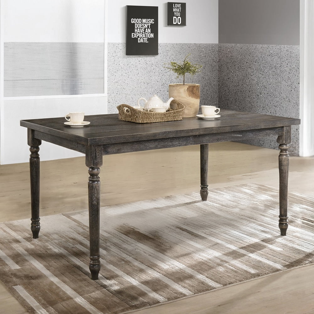 Dining Table Sets Weathered Grey Dining Table with Rectangular Top ...