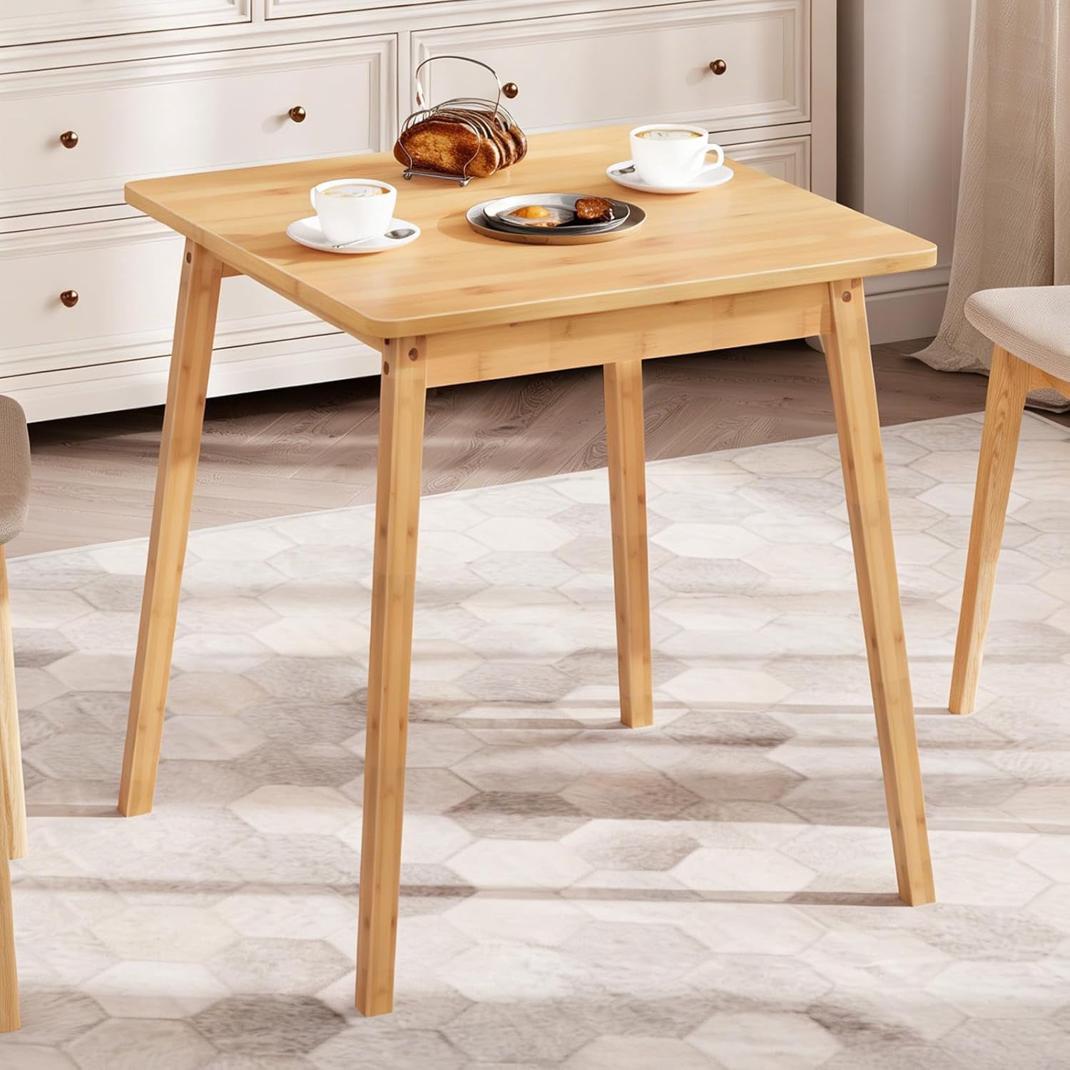 Dining Table, Square Dining Table for 2, 27.6" Kitchen Table for Small ...