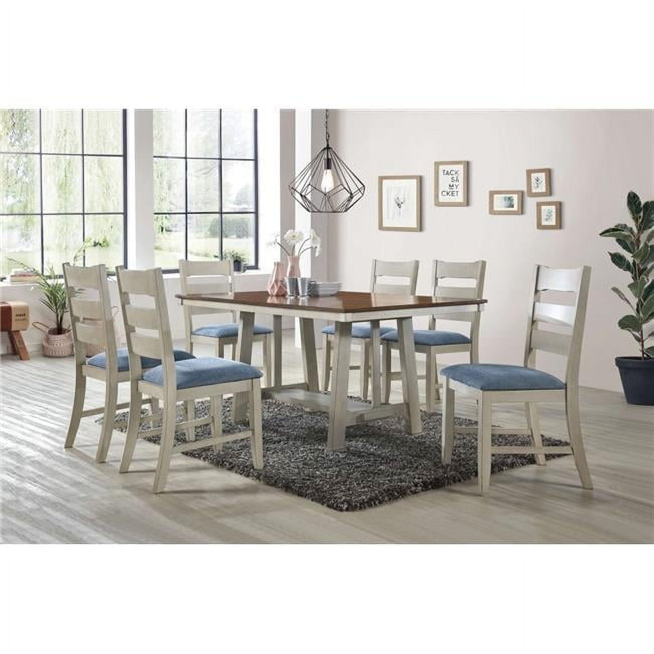 Dining Table, Walnut & White Smoke - Walmart.com
