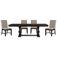 Dining Table and Chair Set | Double Pedestal Base Design | Wire-Brushed ...
