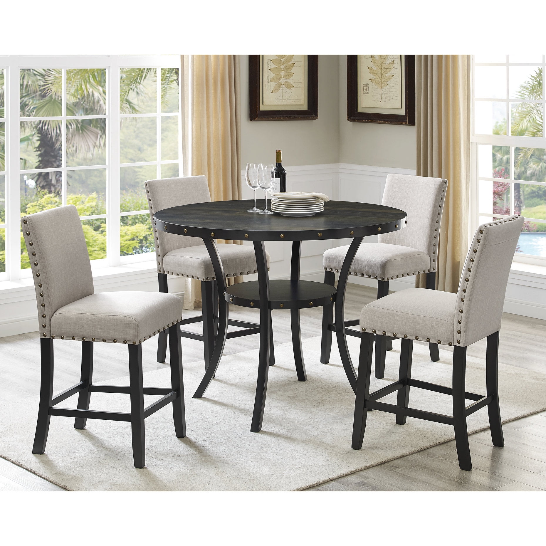 Dining Table and Stools Set | Fit for Intimate Gatherings | Wood Table ...