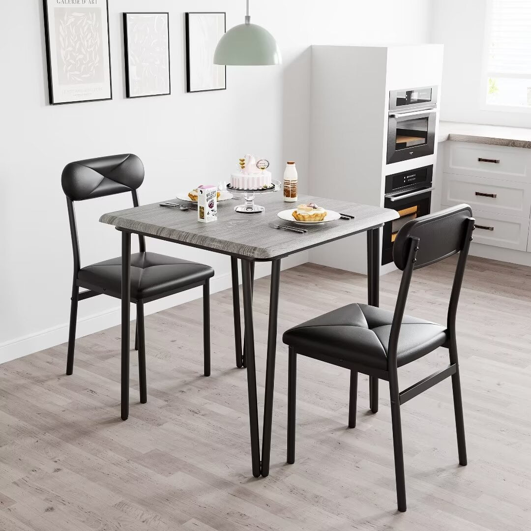 Dining Table for 2, Square Dinette Set for 2, 3 Piece Kitchen & Dining ...