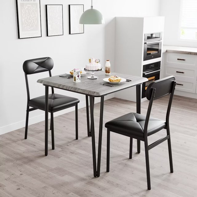 Dining Table for 2, Square Dinette Set for 2, 3 Piece Kitchen & Dining ...