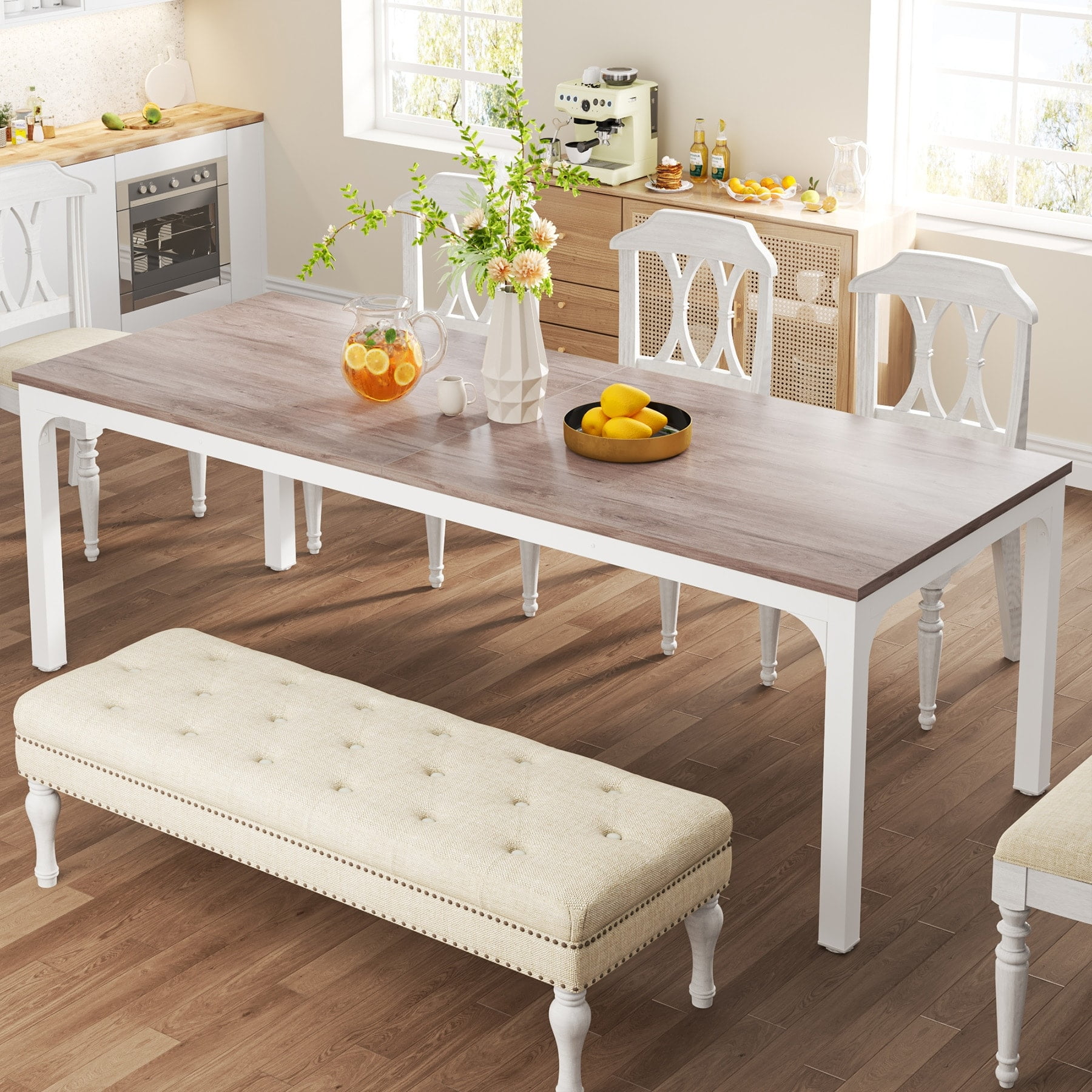 Dining Table for 6-8 Person, 78 inch Long Rectangular Kitchen Dining ...