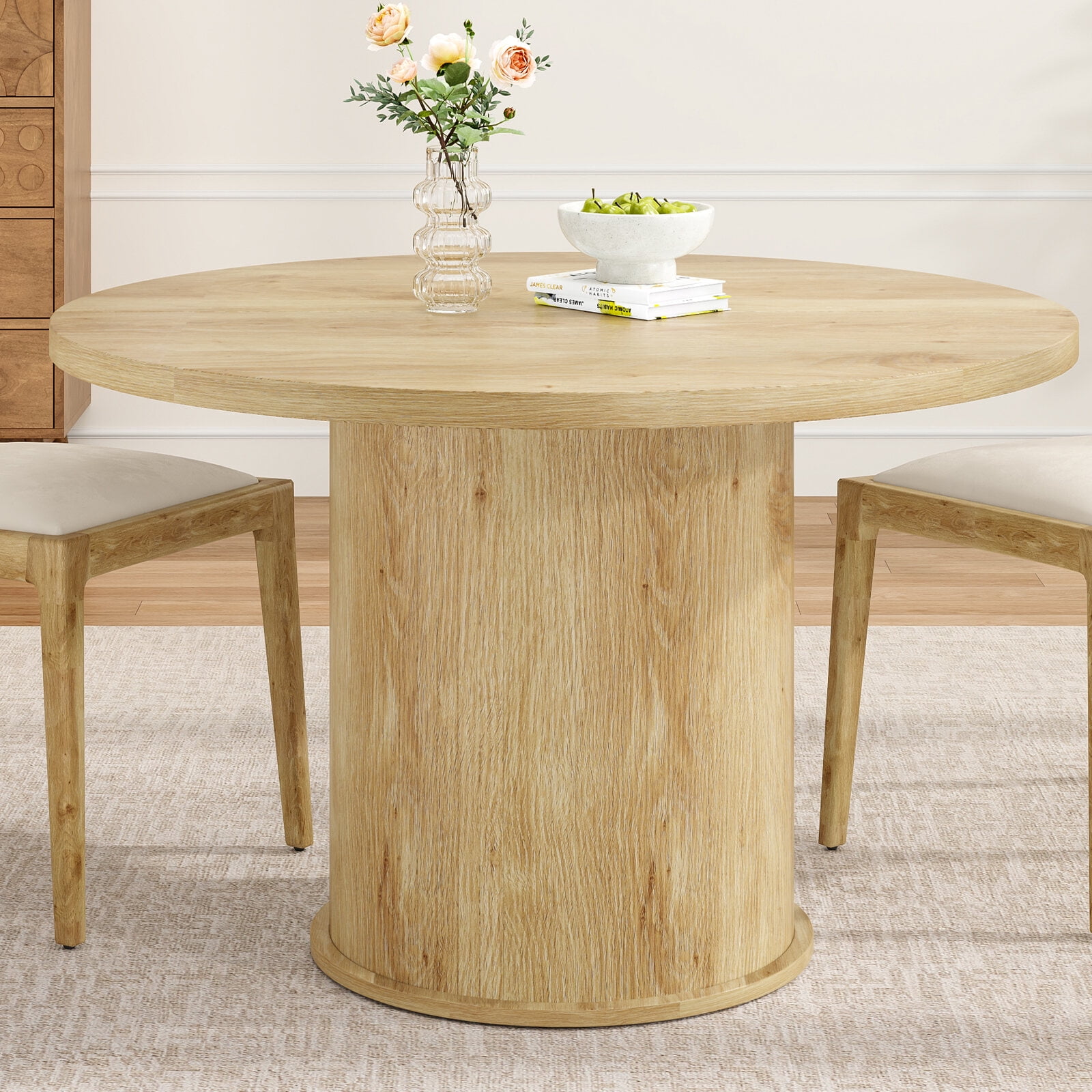 Dining Tables 43" Round Dining Table for 4 People, Small Kitchen Dining ...