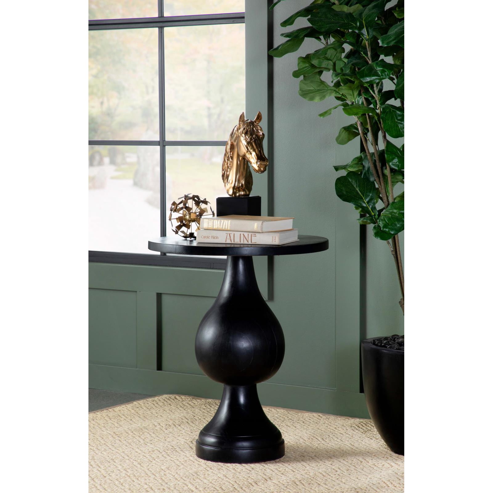 Dining Tables, Black Stain Pedestal Accent Table, Black Coffee Tables ...