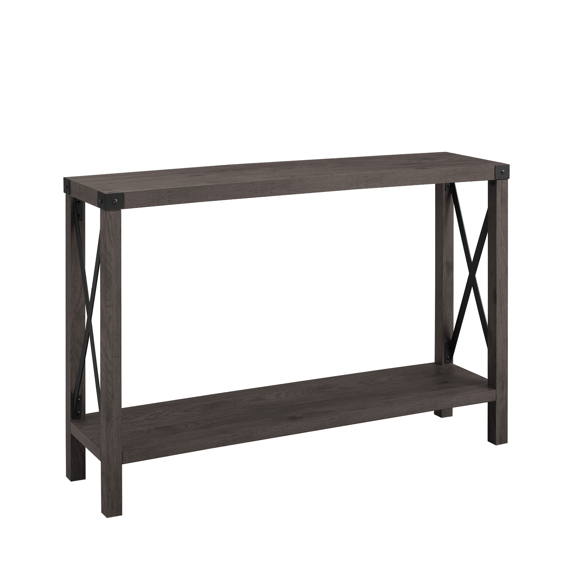 Dining Tables Farmhouse Metal-X Entry Table with Lower Shelf - Sable ...