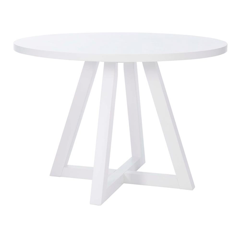 Linon Nico Kitchen Wooden Round Dining Table with Angled Legs in Pure ...
