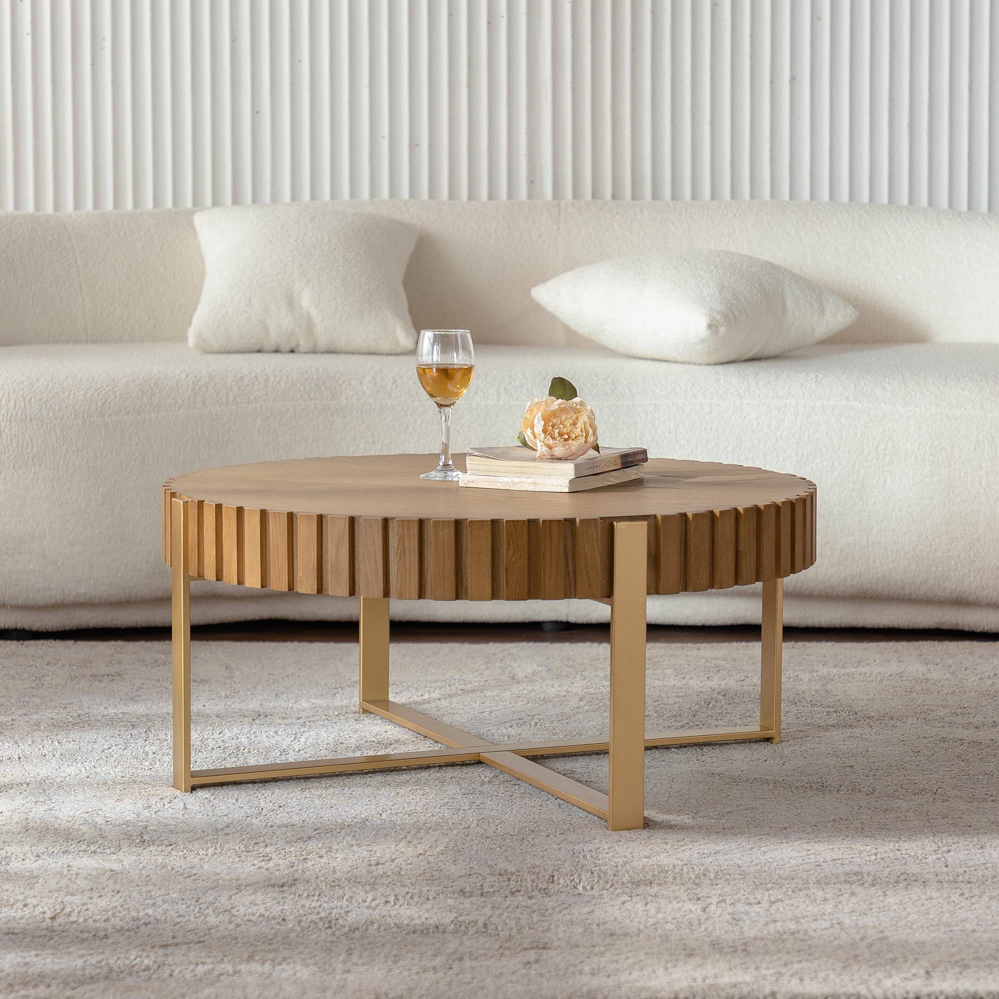 Dining Tables Round two-ply Coffee Table Handcrafted Relief Sturdy ...