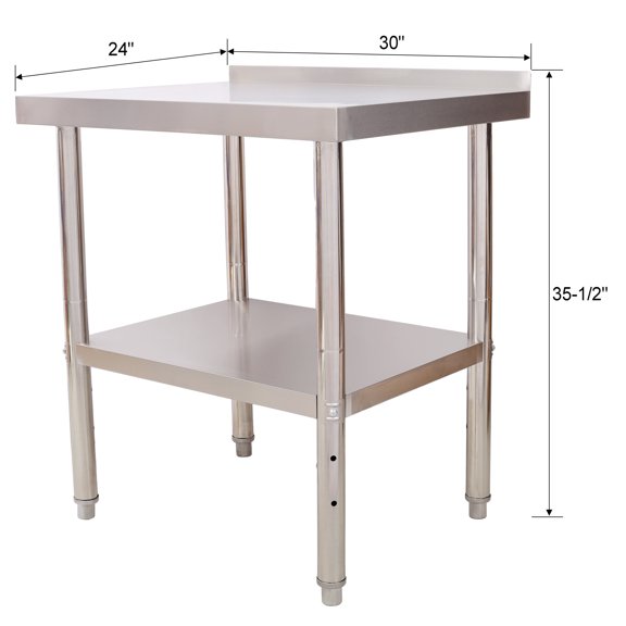 ModFusion 72" x 24" Stainless Steel Table with Adjustable Overshelves ...