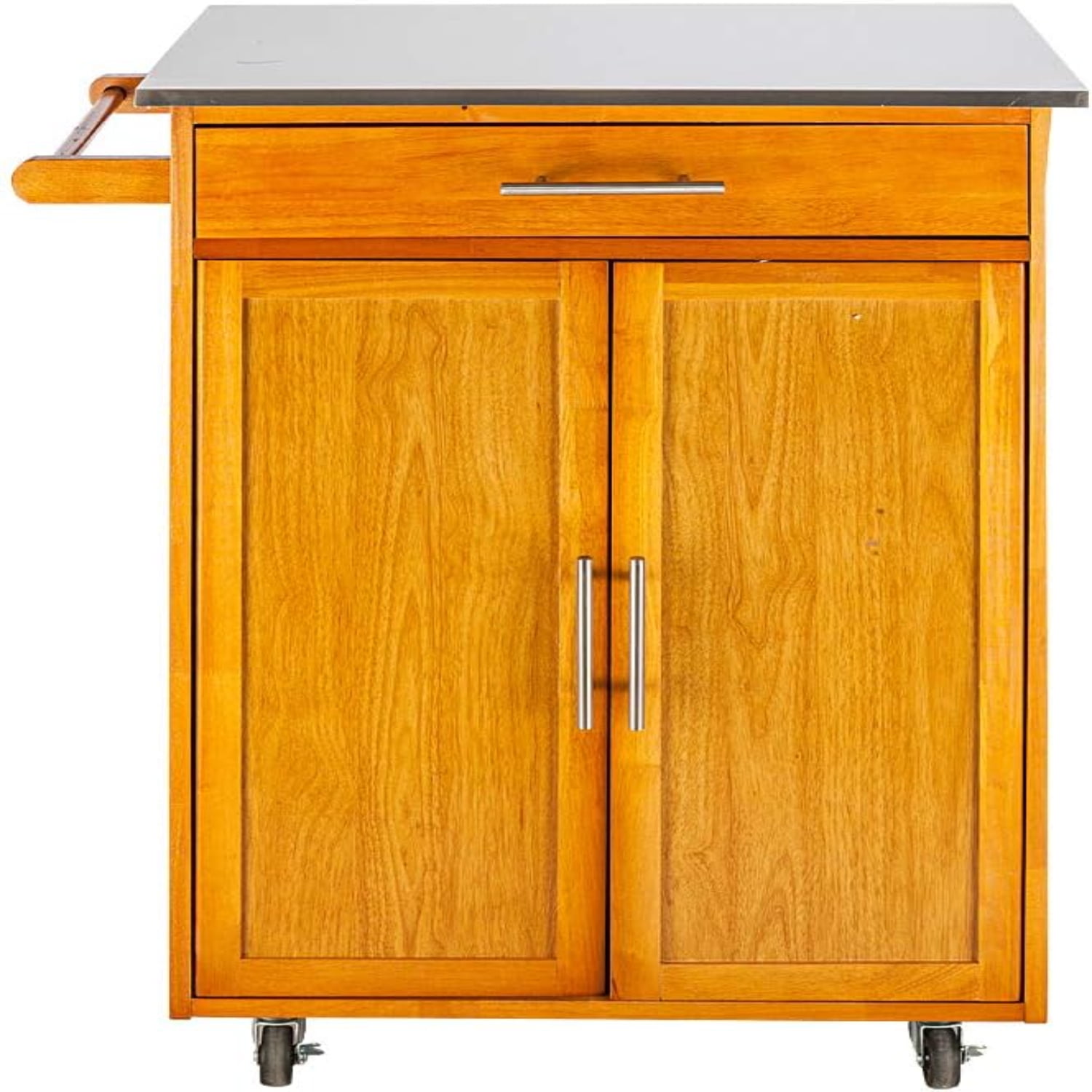 Dining Trolley Kitchen Storage Cart on Wheels Rolling Wood Utility Cart ...