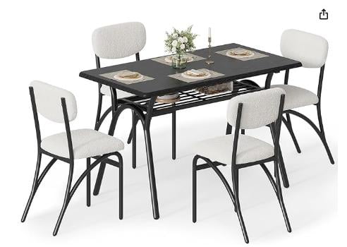 Dining table and chairs set, elegant dining table set for 4, modern ...
