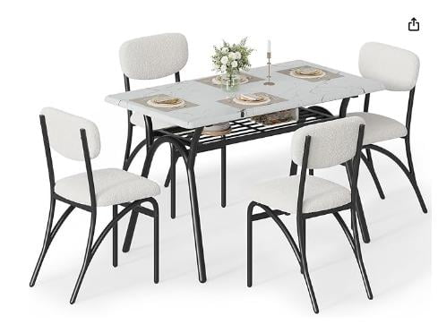 Dining table and chairs set, elegant dining table set for 4, modern ...