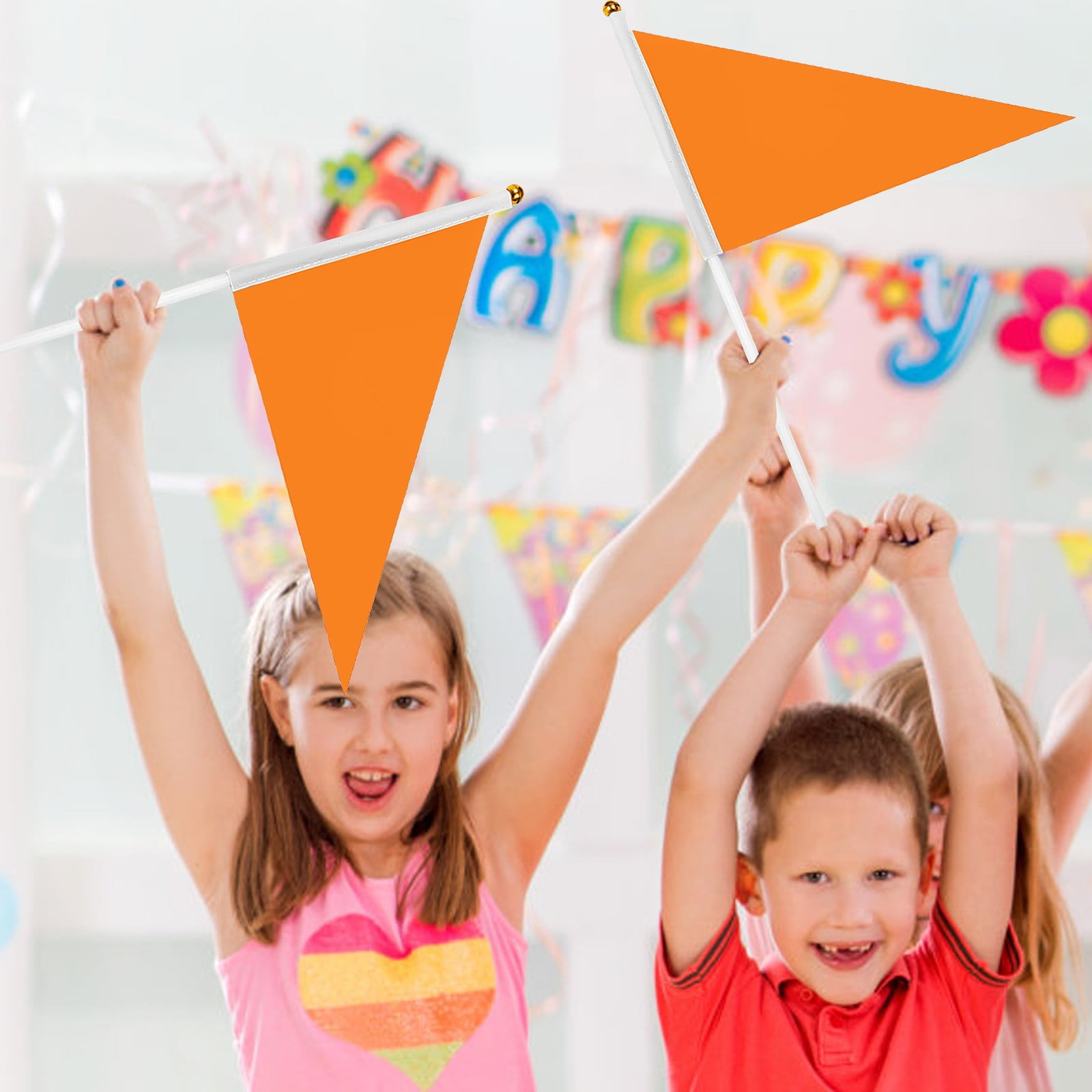 Dining table decor! Versatile Set Of 20 Orange Triangle Flags For ...
