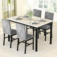 LTTROMAT 5 Piece Dining Table Set, Kitchen Table Set for 4, Modern Faux ...