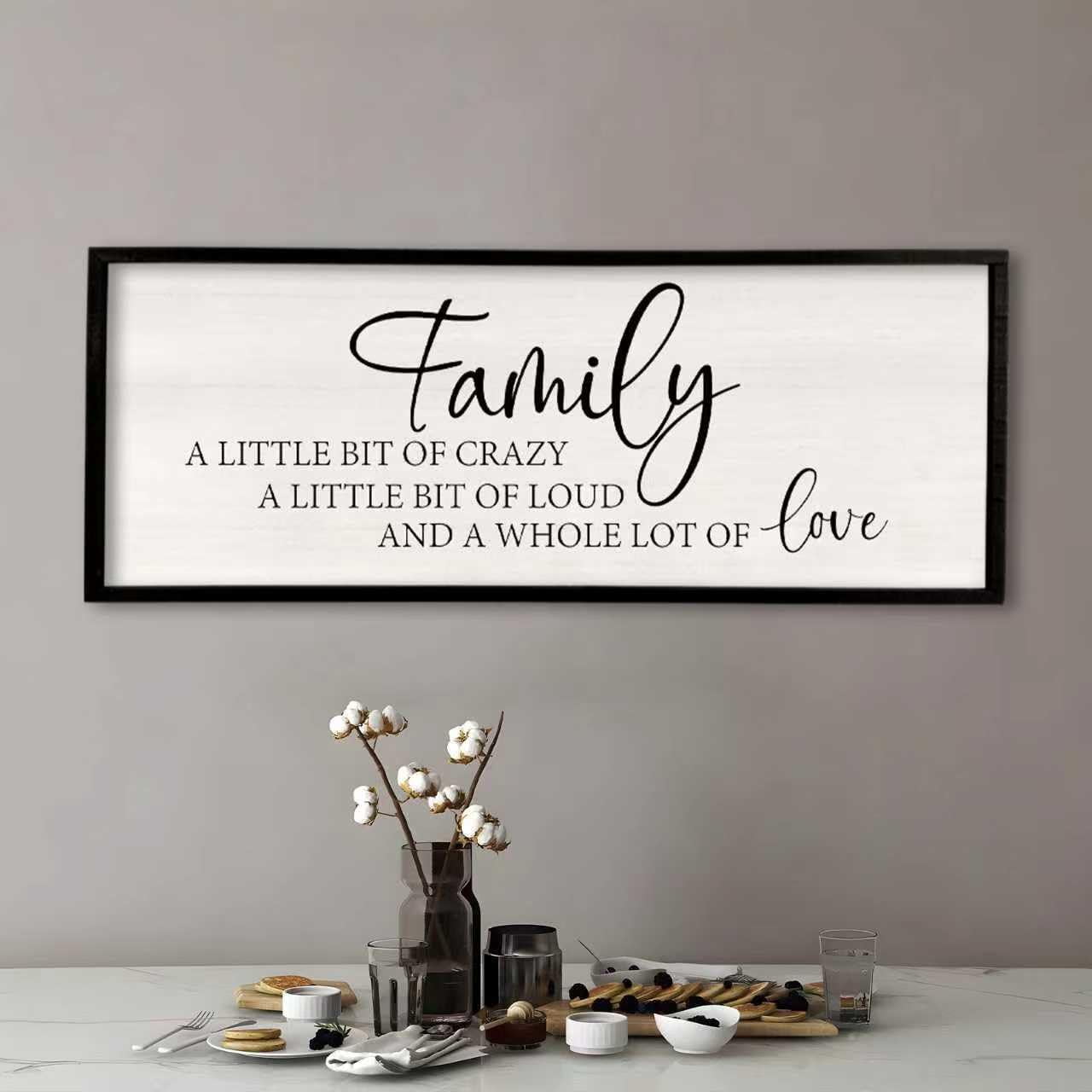 Dining table wall decor, rustic farmhouse dining room wood frame ...