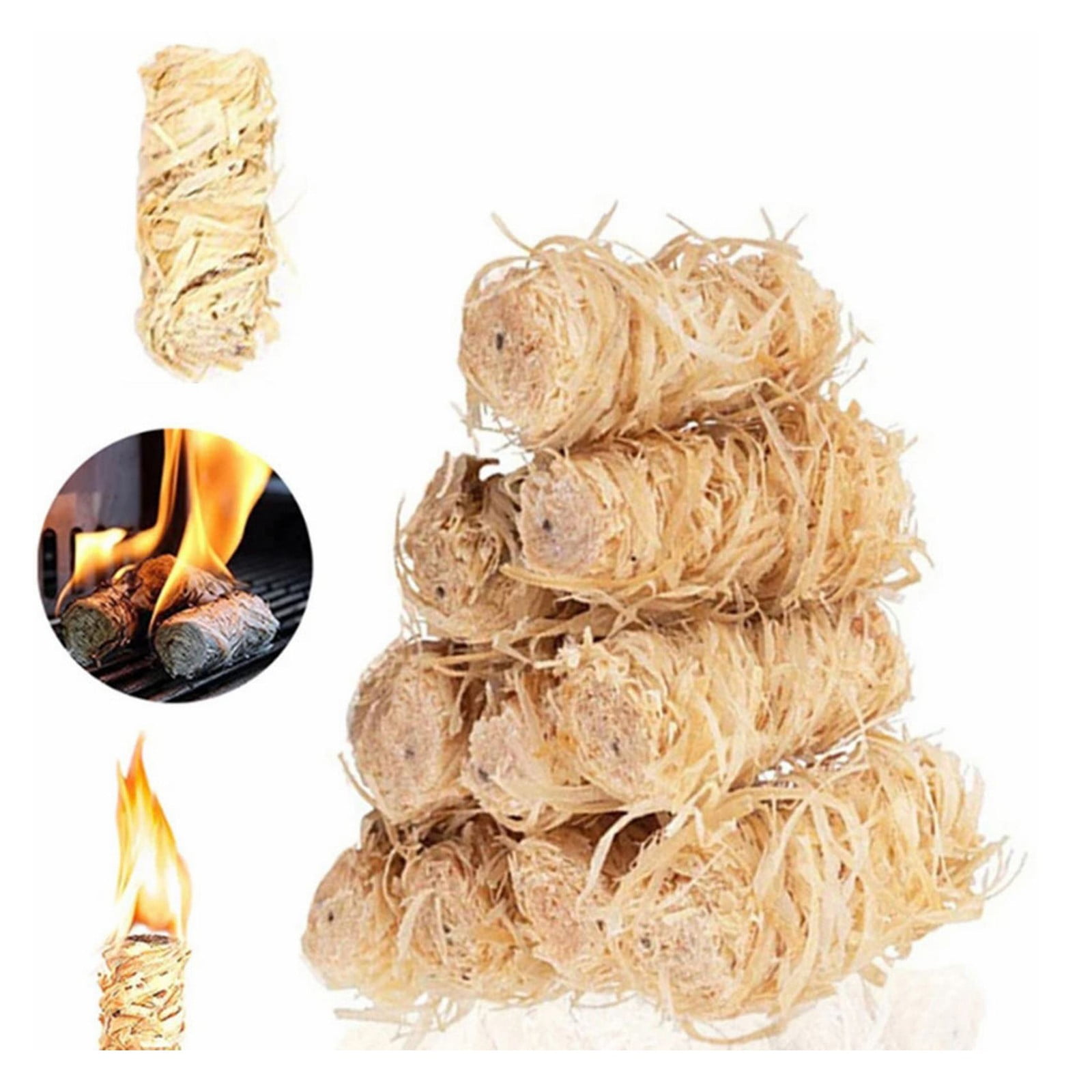 Dinmmgg 1 Pcs Natural Wood & Wax Fire Starters for Fire Pit, For ...