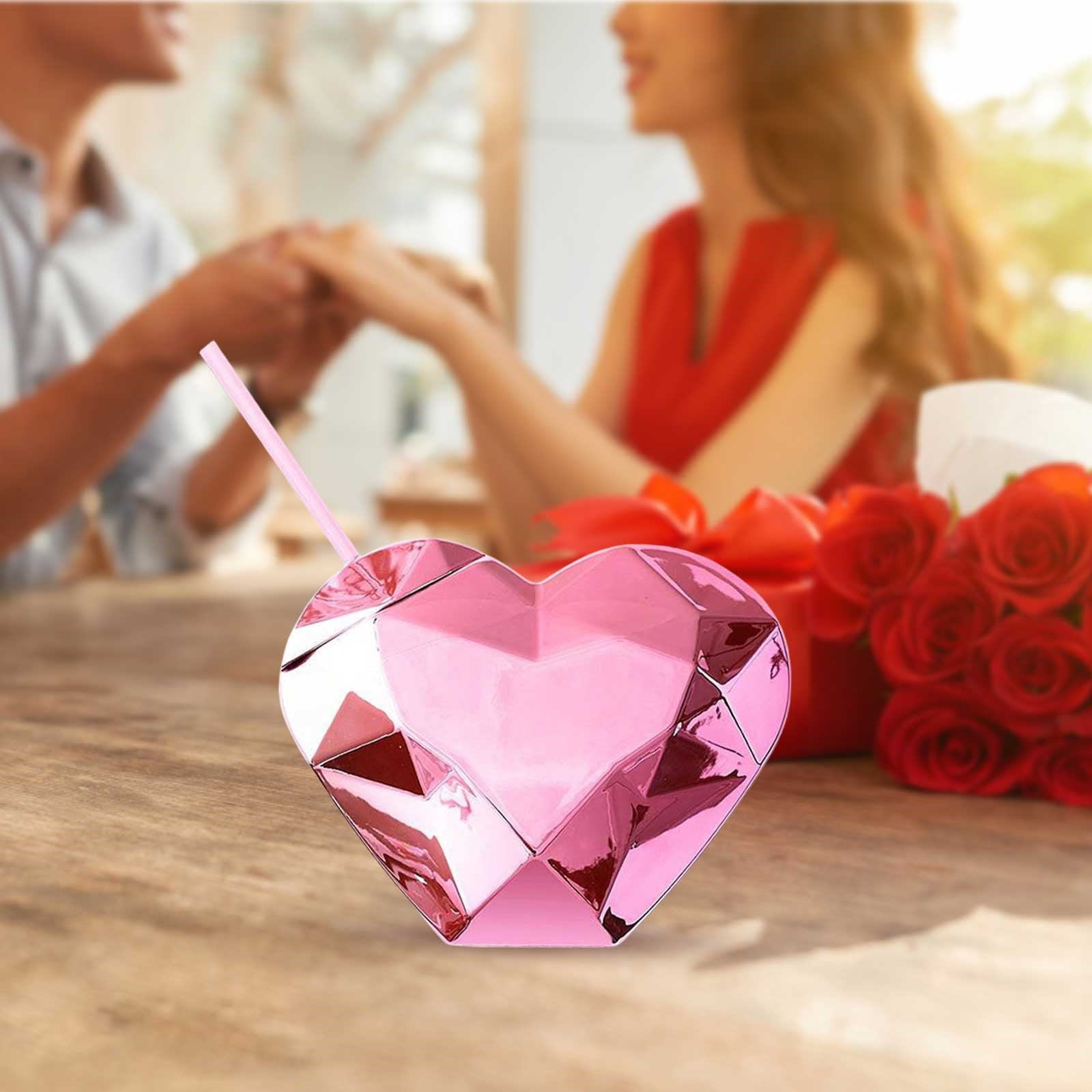 Dinmmgg 2024 Lo Ve Cup Alien Water Cup Creative Heart Shaped Plastic ...