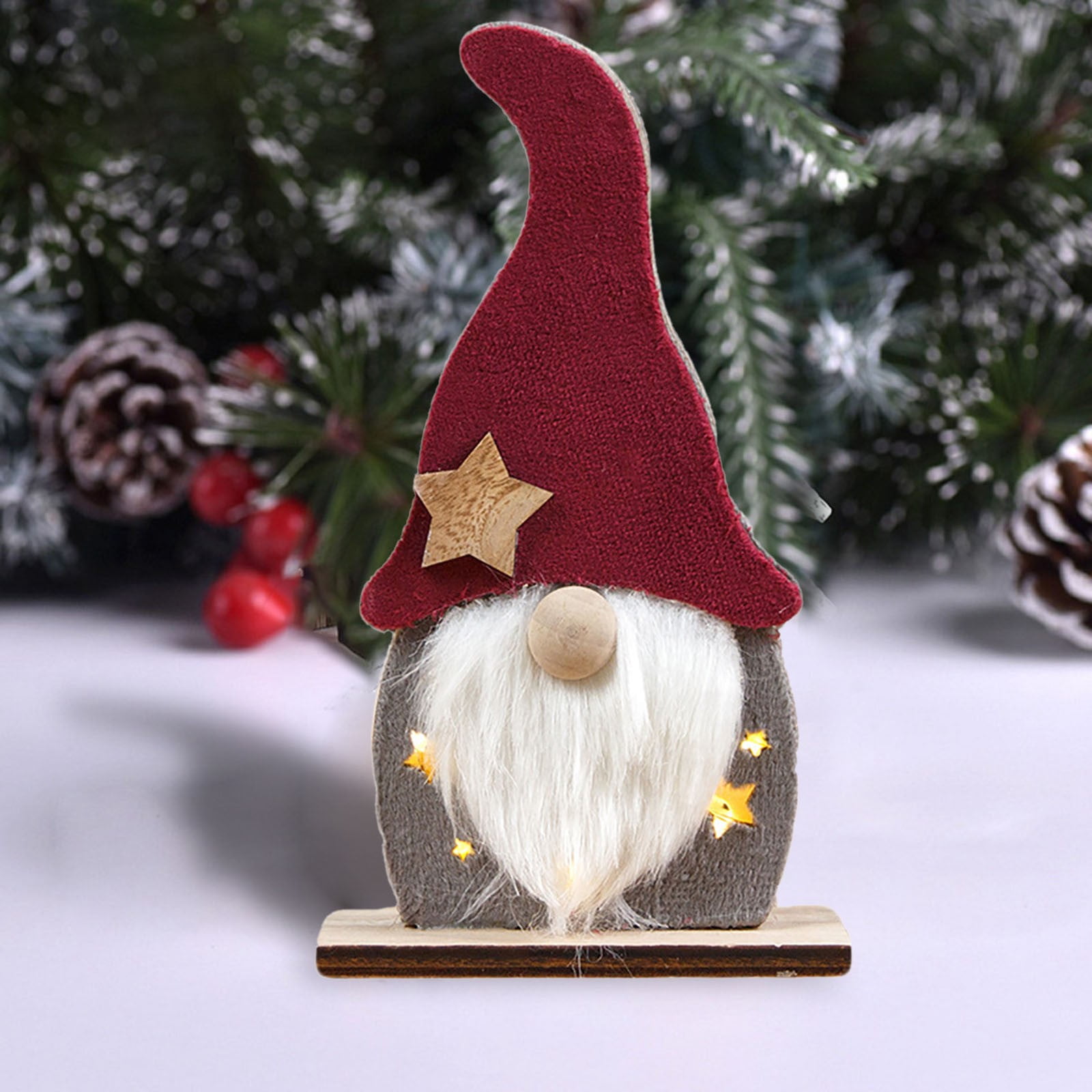 Dinmmgg Christmas Decorations with Lights Shining Old Man Wooden ...