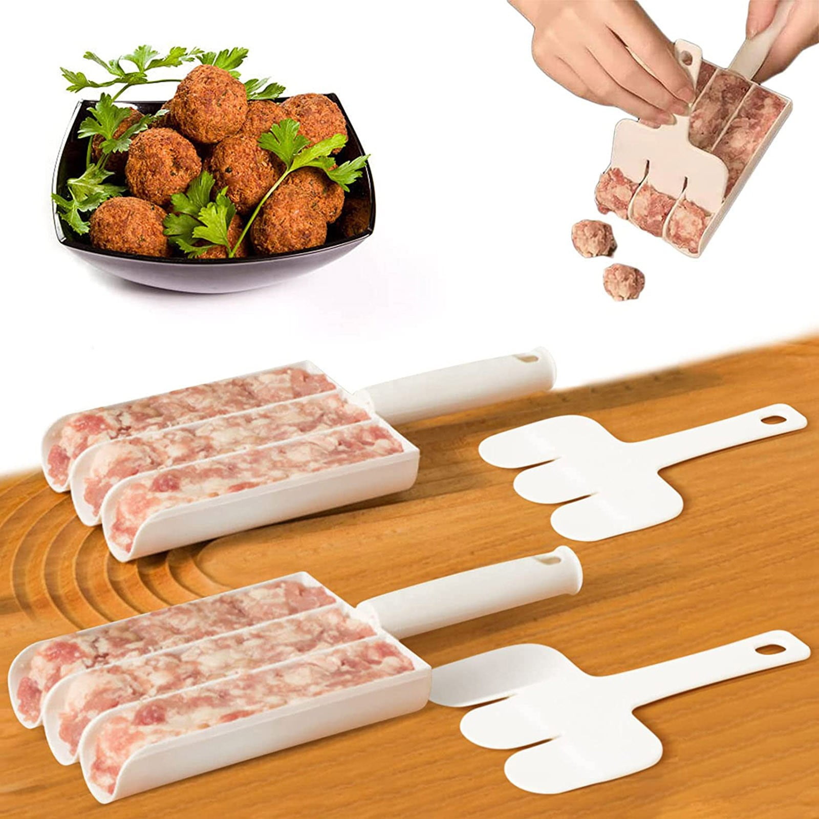 Dinmmgg Food Mold 2023 Triple Meatball Maker Meat Spoon With Cutting ...