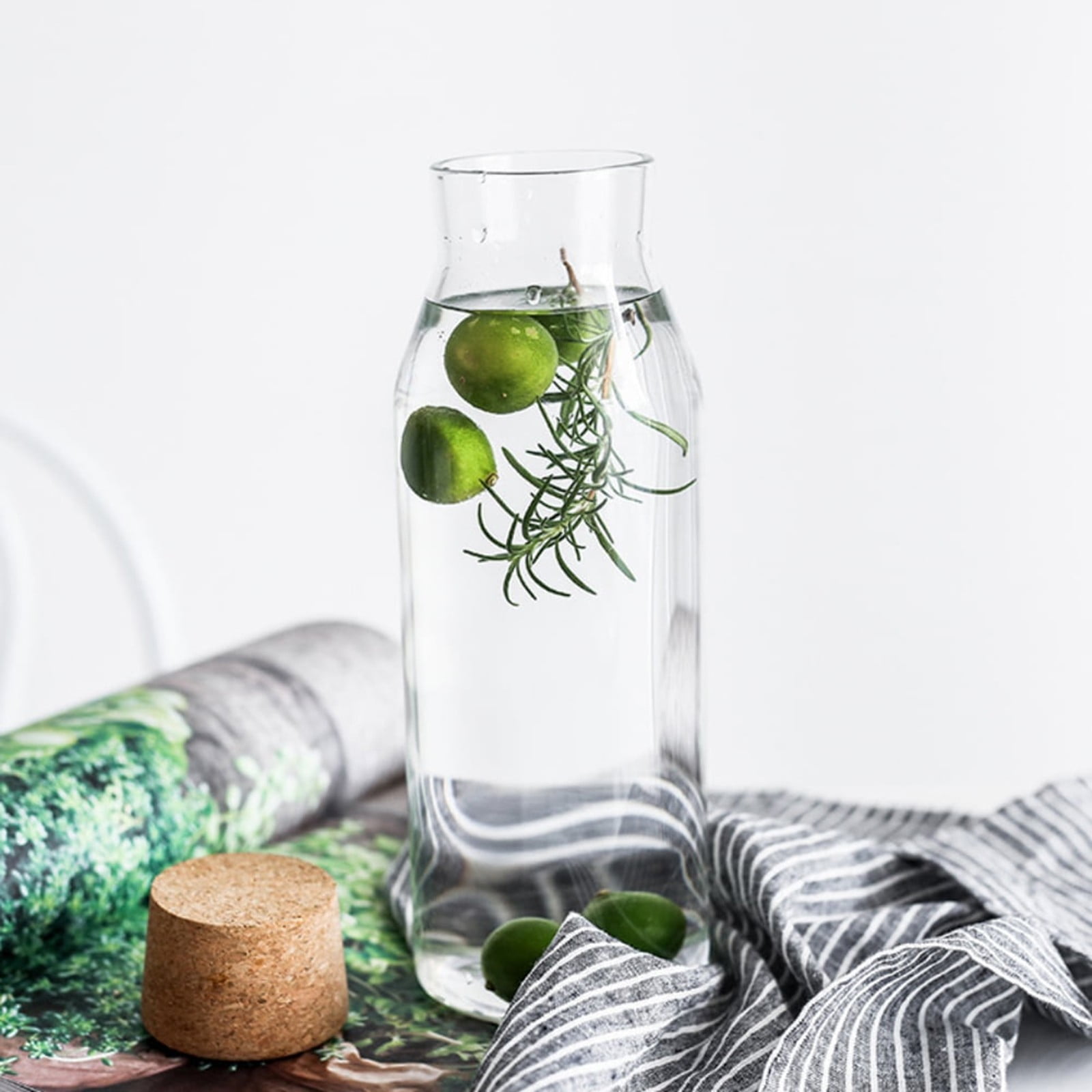 Dinmmgg Pitcher Glass Bedside Water Carafe With Lid And Glass Cups Set ...