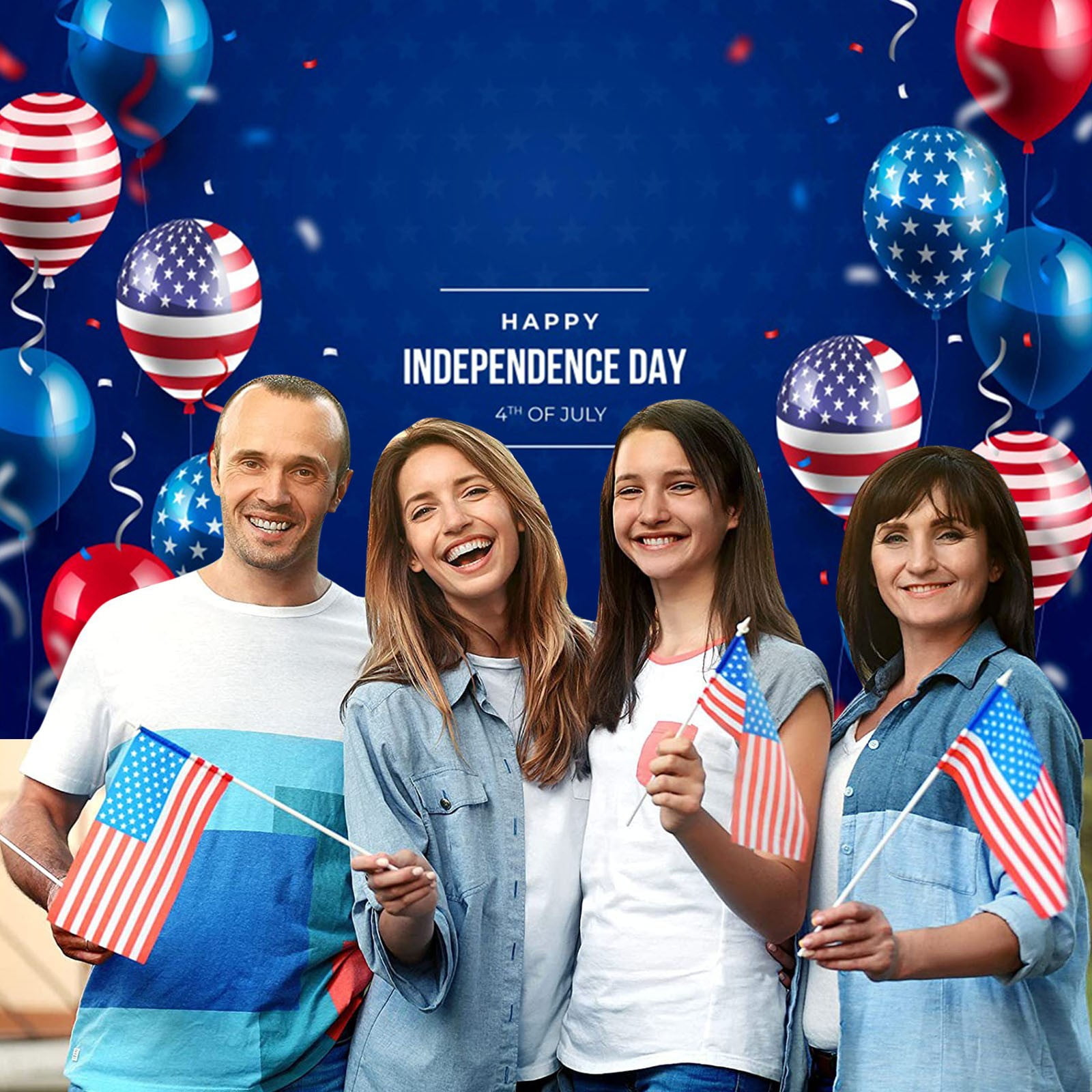 Dinmmgg Shooting Props Patriotic Party Decoration Background Cloth Sign