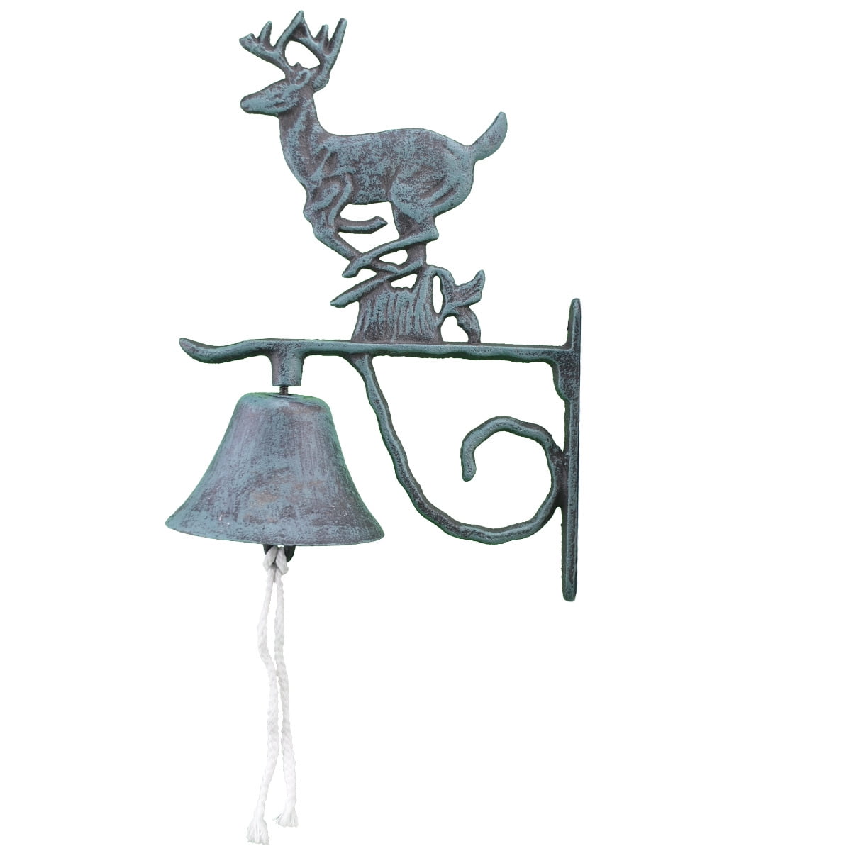 Dinner Bell Running Deer Design Verdigris Cast Iron Doorbell by Flag ...