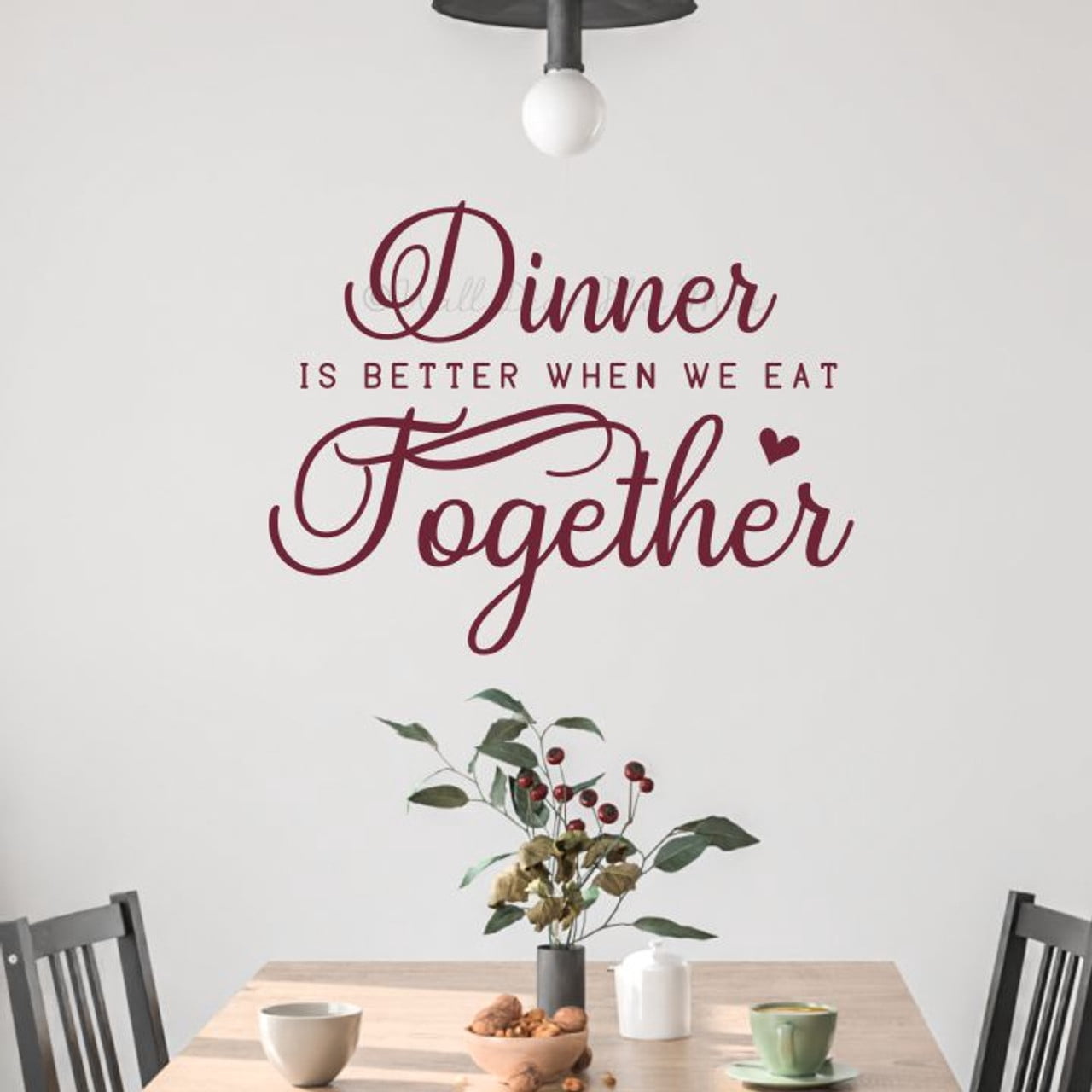 Dinner Better When We Eat Together Quote Decals for Wall - Die-Cut ...
