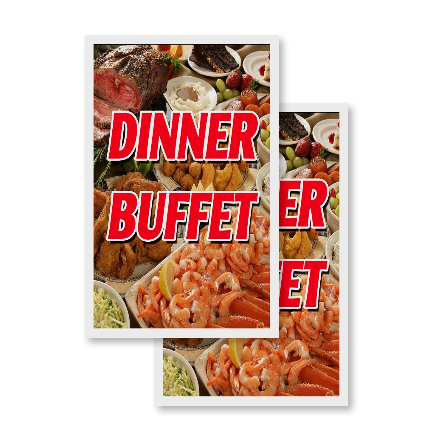 Dinner Buffet (2-PACK) 24" x 36" Vinyl Decals | Sign Insert Peel ...