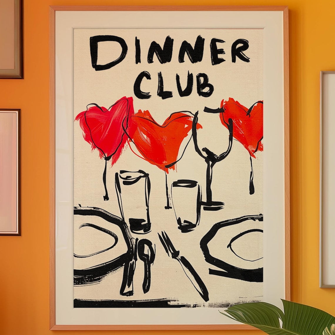 Dinner Club Poster, Maximalist Poster, Psychedelic Wall Art, Dopamine ...