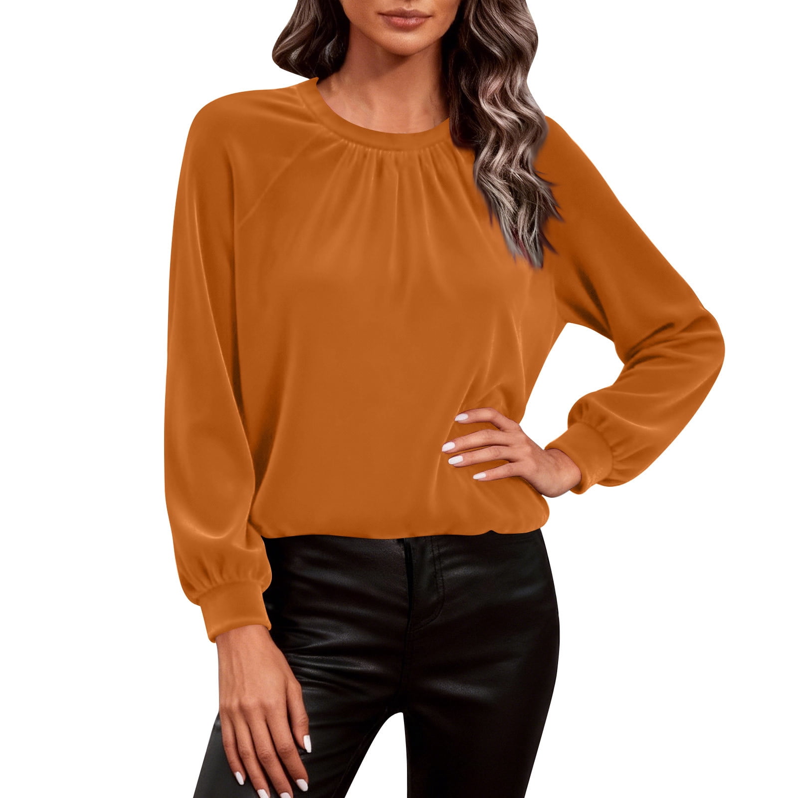 Dinner Date Night Top for Women – Elegant Velvet Long Sleeve Blouse ...