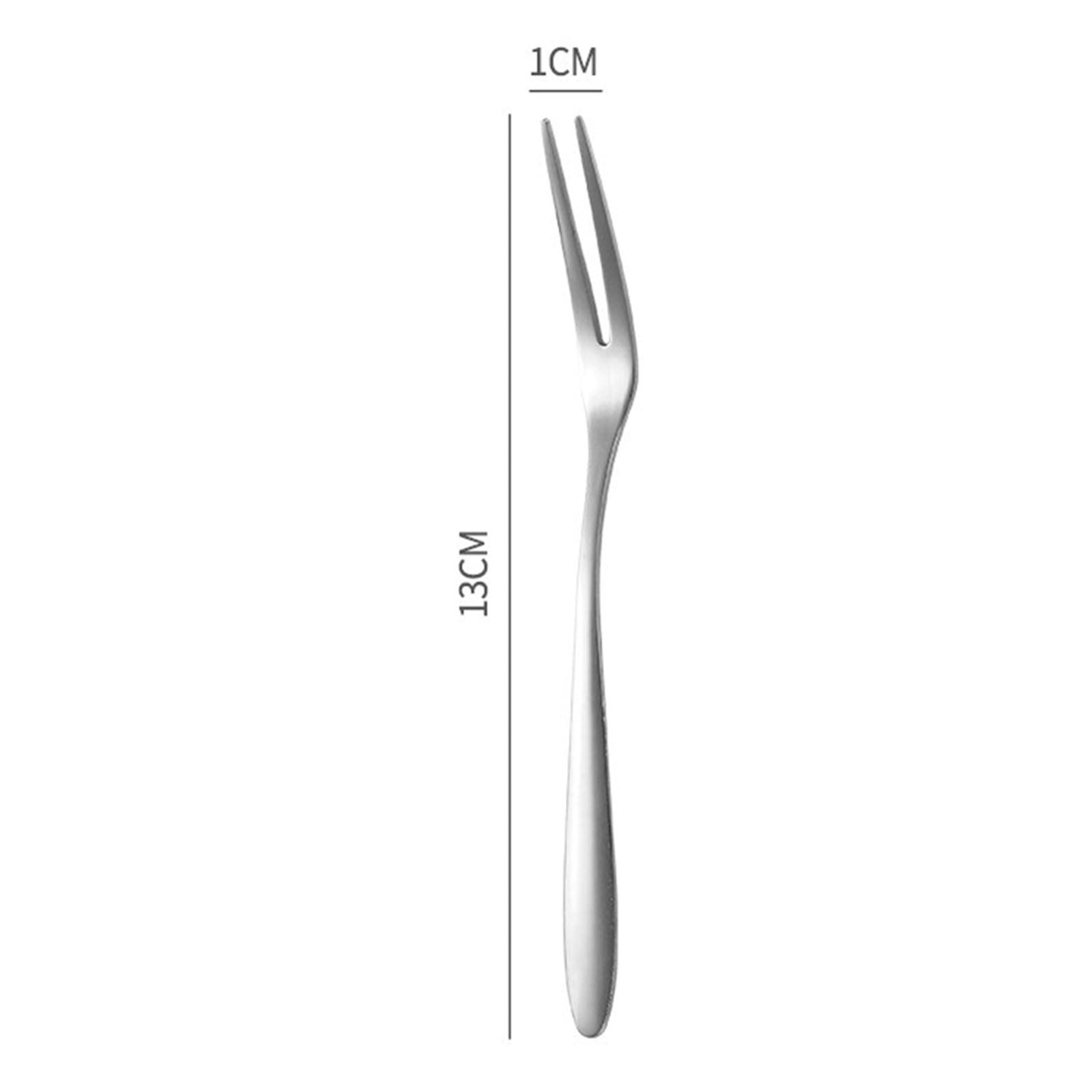 Dinner Dessert Forks Picnic Fruit Fork Kitchen 304 Stainless Steel 6Pcs ...